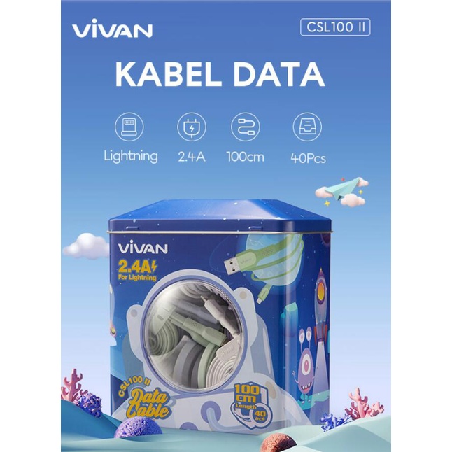 Jual Vivan Kabel data CSL100 II Iphone Lightning 100cm Data Cable ...