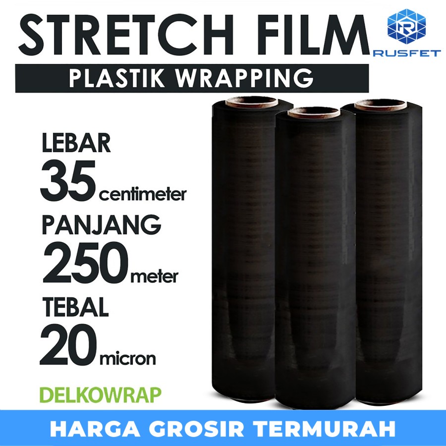 Jual Stretch film hitam 35CM X 250M plastik wrapping plastic wrap ...