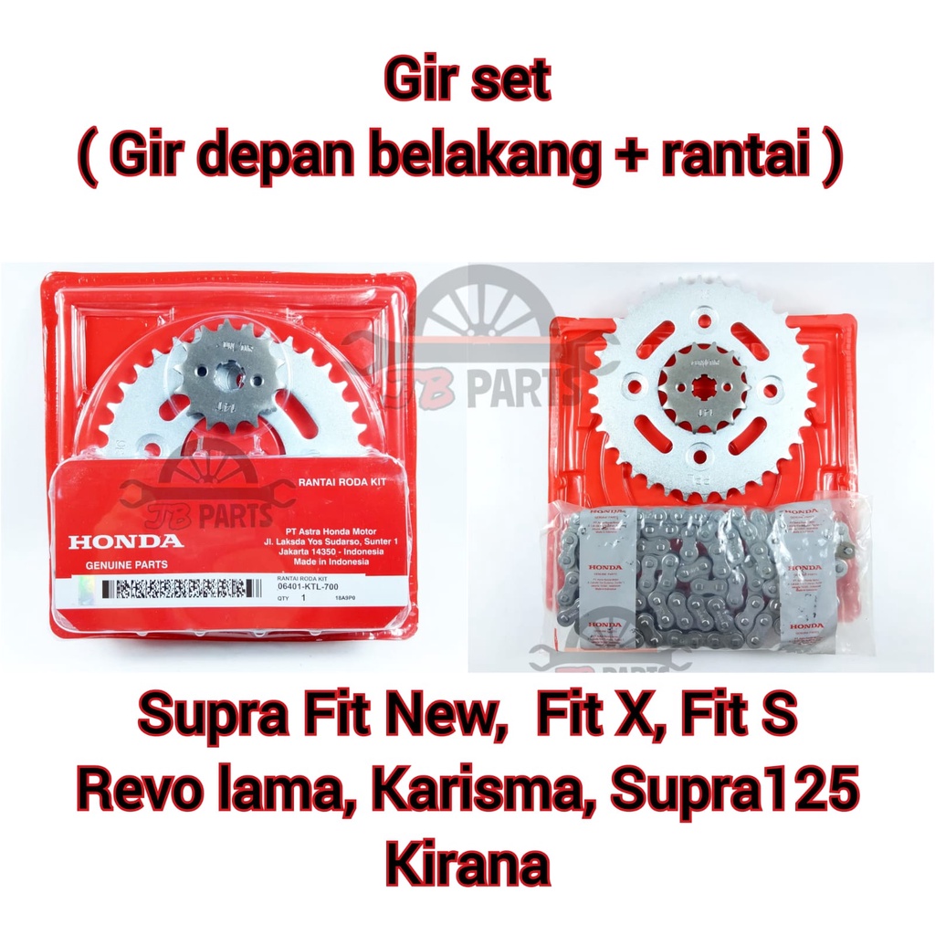 Jual Gir set Supra Fit New Revo lama Karisma Supra 125 Kirana Honda KTL plus rantai lengkap gear ...