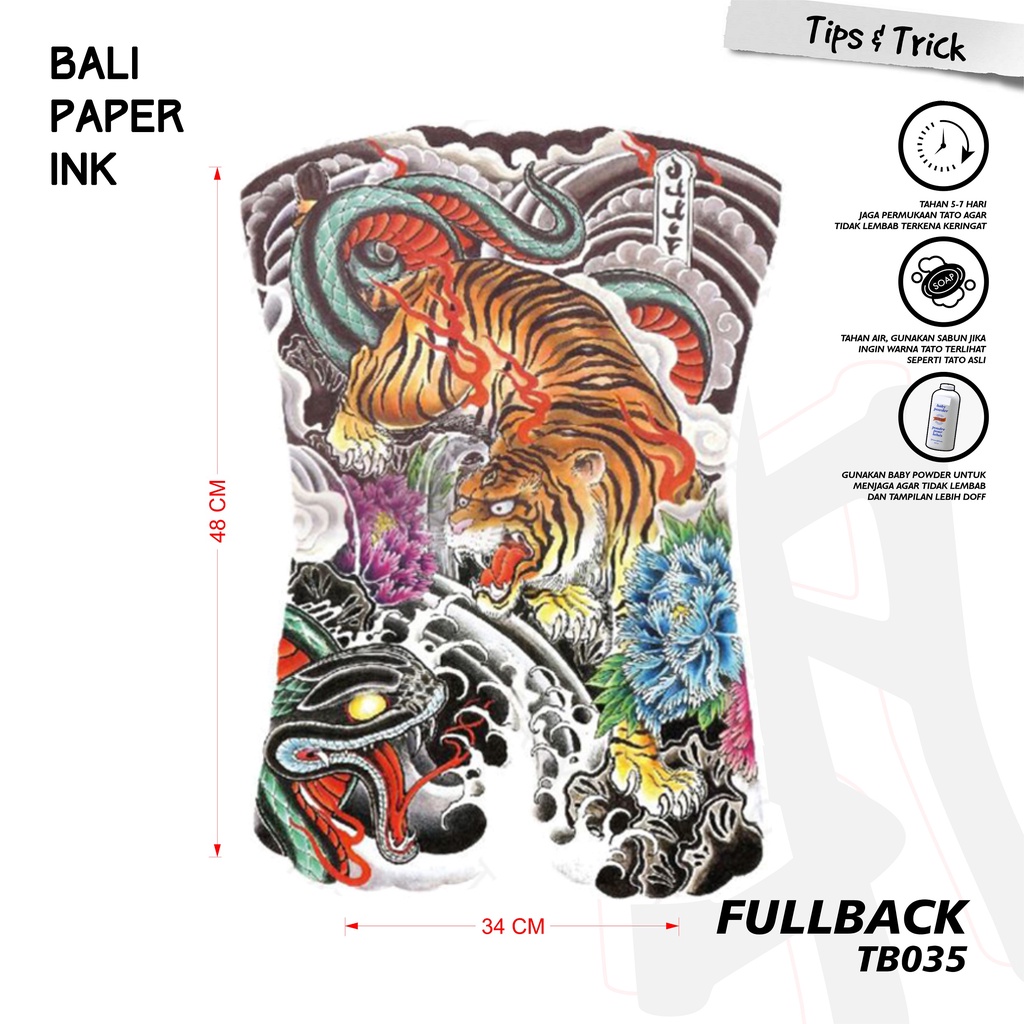 Jual Bali Paper Ink TB035 Tiger Tatto Temporary Basic Tato Temporer ...