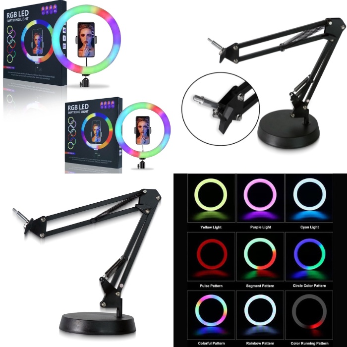 Jual Multifunctional Bracket S77 Stand HP Lampu Ring Light LED Meja ...