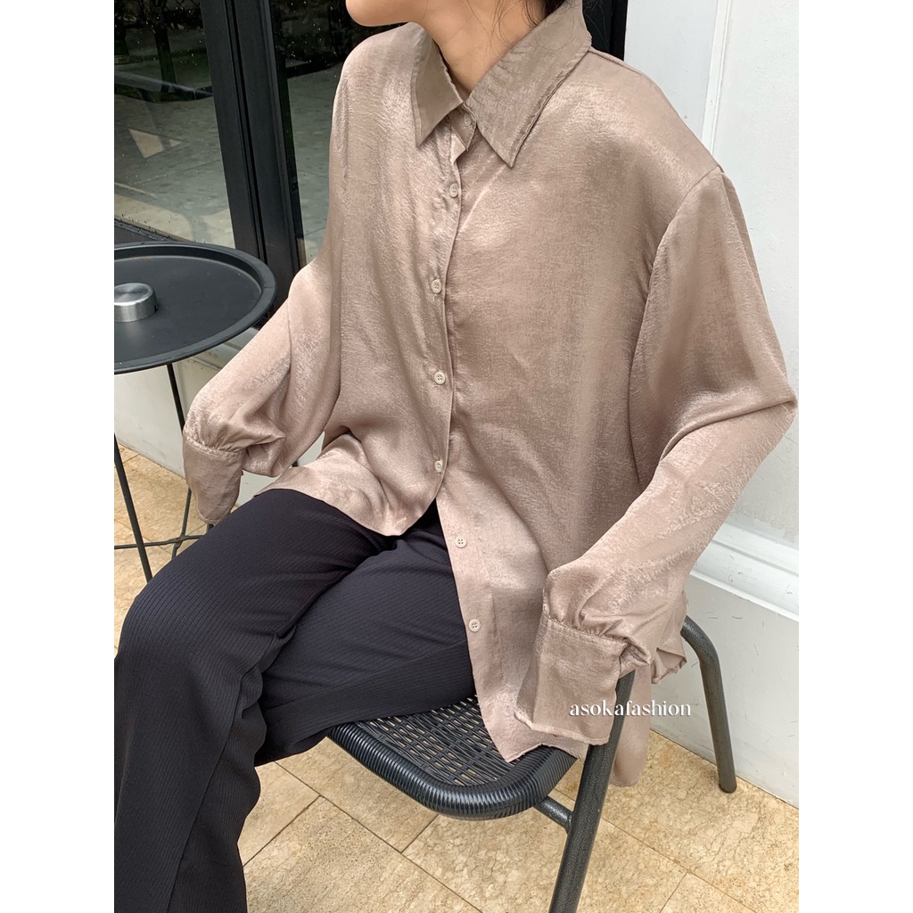 Jual ASOKA Alora Shirt 2177 - Kemeja Oversize - Korean Shirt - Kemeja ...