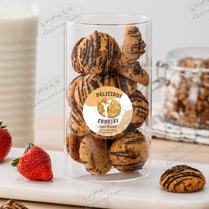 Jual Stiker Label | Stiker Kue Kering | Stiker Bulat Cookies | Shopee ...