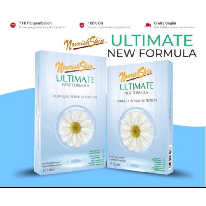 Jual Nourish Skin Ultimate NEW Formula isi 15 30 Tablet / No Kerutan ...