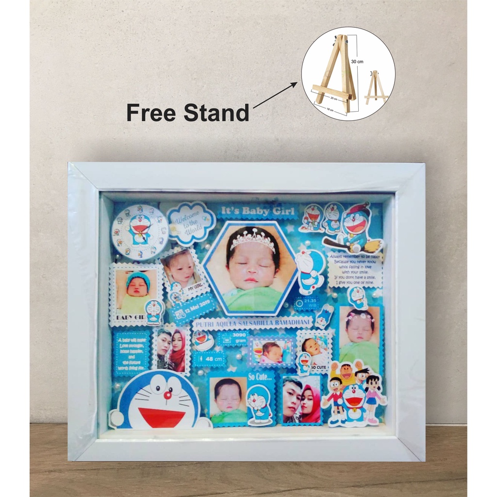 Jual Kado Unik Pigura Biodata Bayi 3D Frame Pop Up ( DORAEMON ...