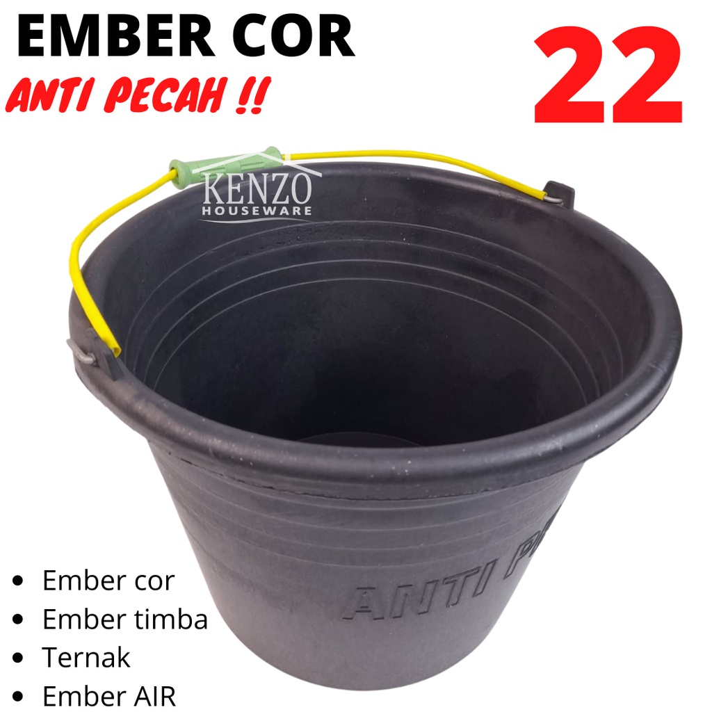 Jual Ember Timba Cor Semen Plastik Hitam Anti Pecah Tong Air Timba ...