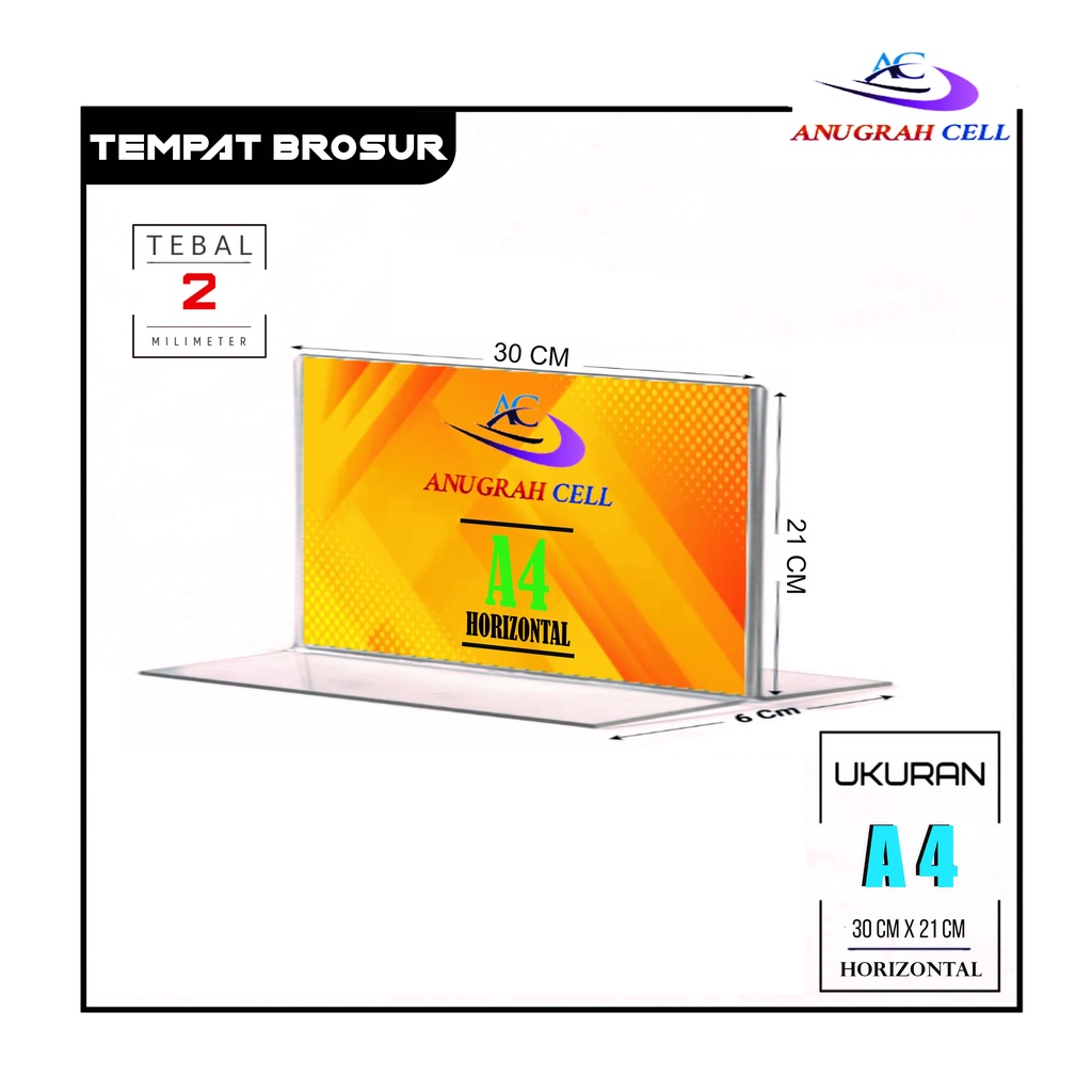Jual STAND AKRILIK A4 T HORIZONTAL - DISPLAY 2 UNTUK TEMPAT BROSUR ...