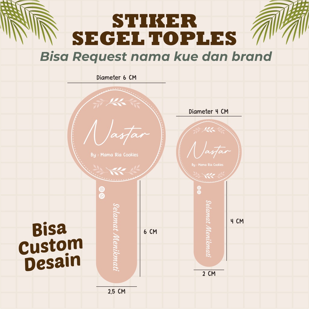 Jual Stiker segel toples / Stiker Kue Lebaran / Label Kemasan Toples ...