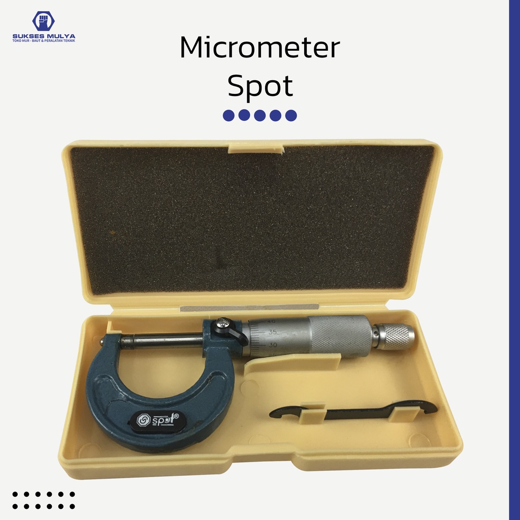 Jual SPOT Micrometer Sekrup Outside Luar 25 50 75 100 mm - 0-25mm - 0 ...