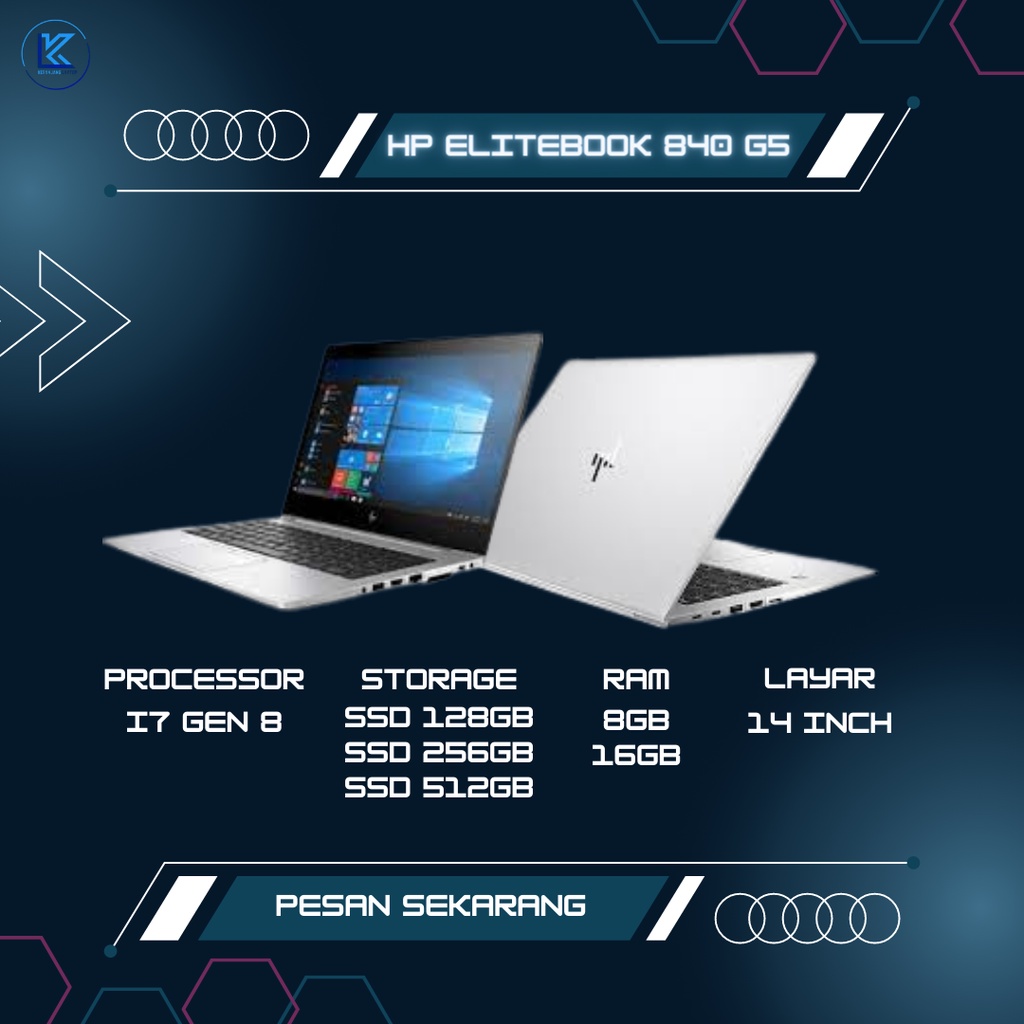 Jual Laptop Gaming Editing Rendering HP Elitebook 840 G5 i7 Gent 8 ...