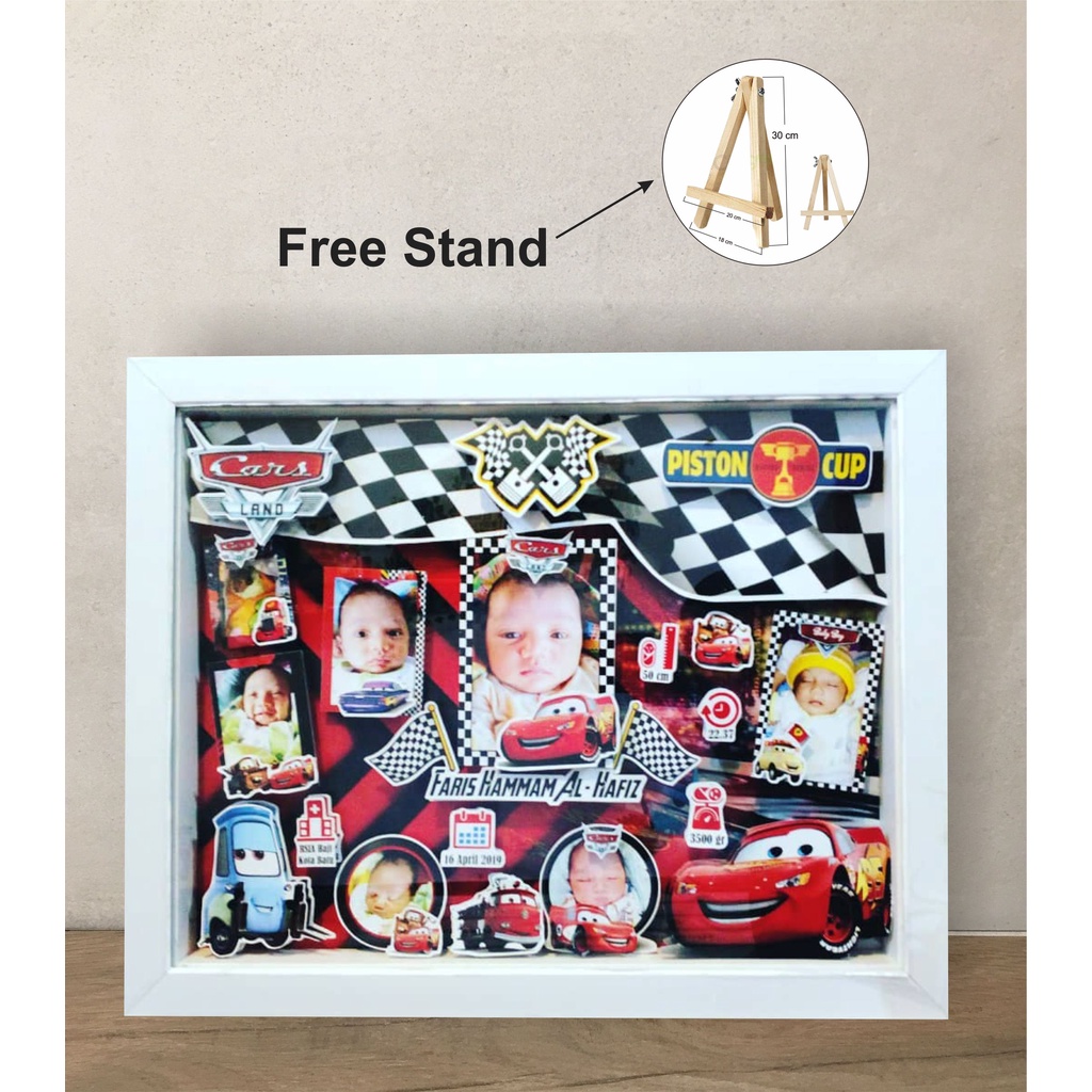 Jual Kado Unik Pigura Biodata Bayi 3D Frame Pop Up ( CARS ) | Shopee ...