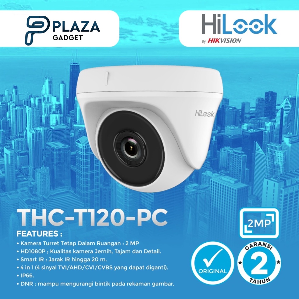 Jual KAMERA CCTV HILOOK 2MP FULL HD 1080P INDOOR THC-T120-PC 2.8MM THC ...