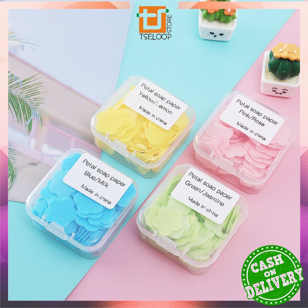 Jual OFM-C599 Sabun Kertas Mini Motif Bunga / Sabun Cuci Tangan Kertas ...
