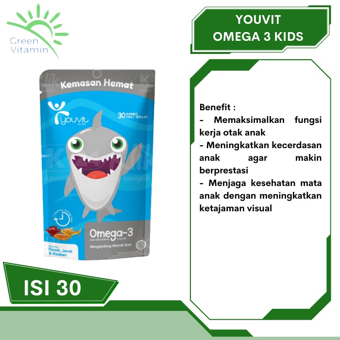 Jual Youvit Gummy Multivitamin Omega-3 Anak 1 Pouch | Shopee Indonesia