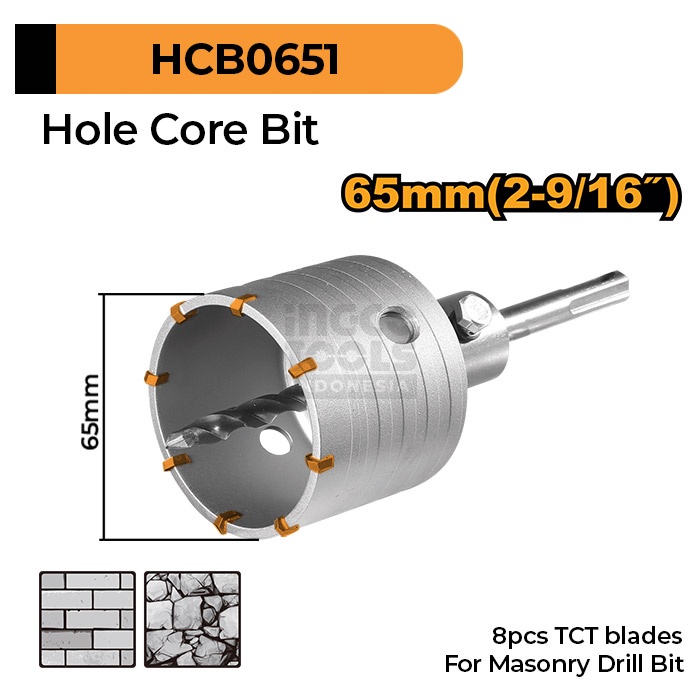 Jual Hole Core Bit TCT Blades (65mm) INGCO HCB0651 Mata Bor Pelubang ...