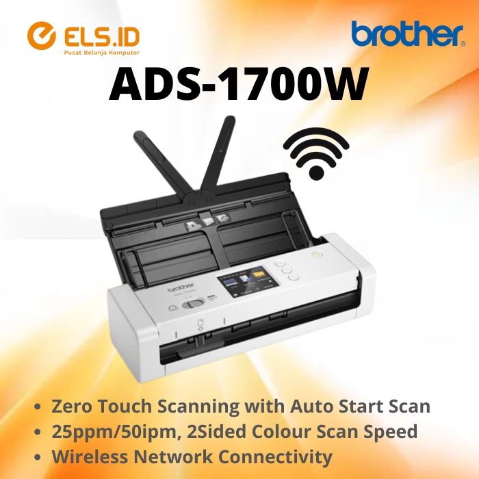 Jual Scanner Brother ADS-1700W Wireless 2Sided Documment Scanner ...