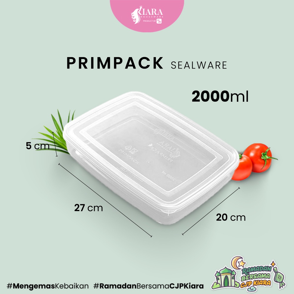 Jual KIARA HOUSEWARE Toples Sealware Primpack Box 2000ml Bening ...