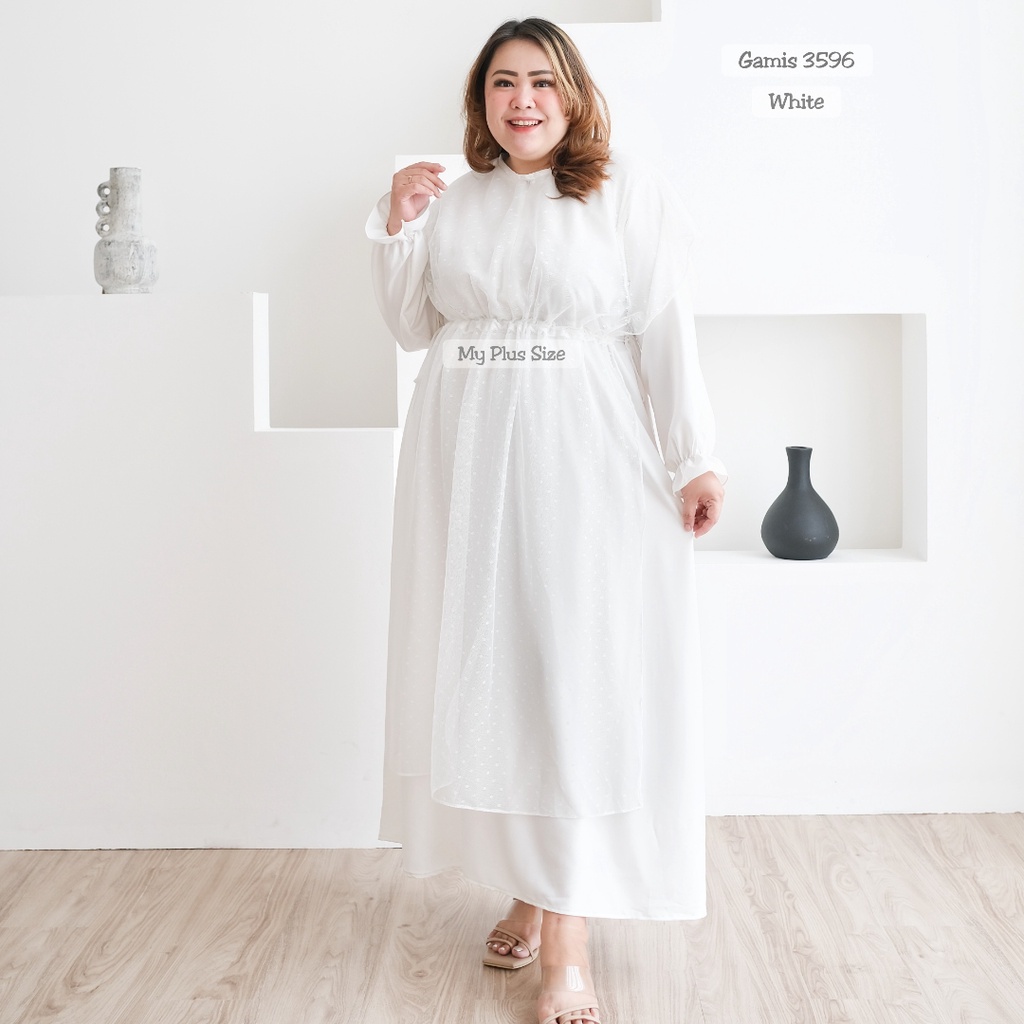 Jual Gamis Tile Dot Jumbo 3596, Ld 130 & 145 cm | Shopee Indonesia