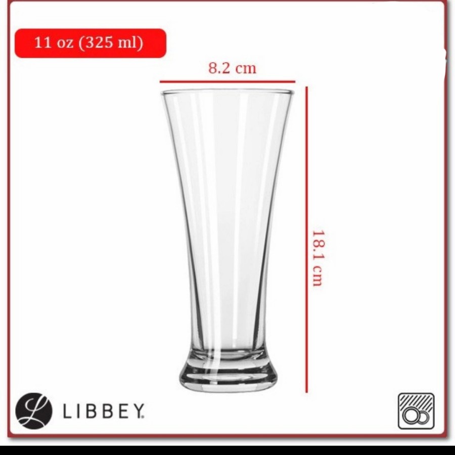 Jual Libbey Pilsner / Juice Glass 11,5 oz / 340 ml Diameter Atas : 8,4 cm Tinggi : 18,4 cm Tipe ...