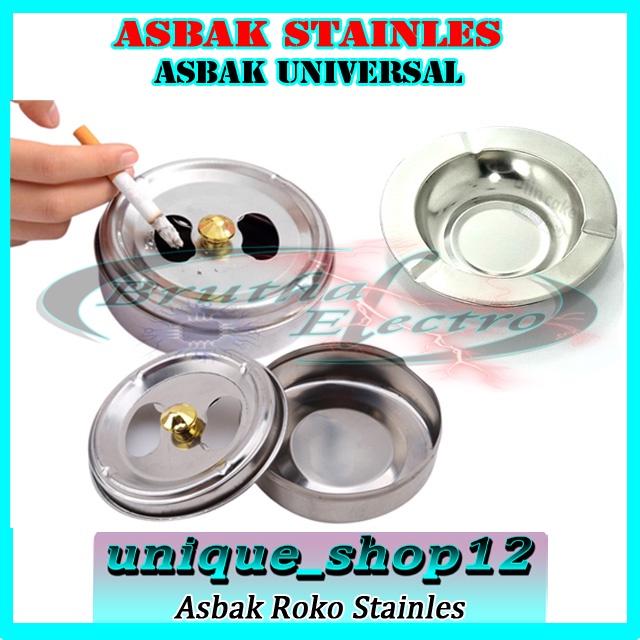 Jual Asbak Stainless Asbak Roko Bulat Tutup Universal | Shopee Indonesia