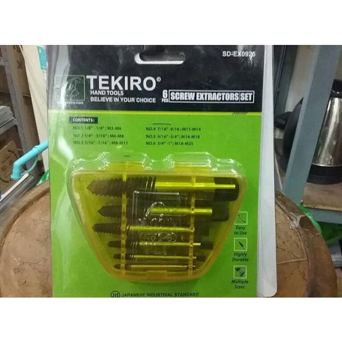 Jual TAP BALIK TEKIRO SET 6PCS / SCREW EXTRACTORS SET TEKIRO | Shopee ...