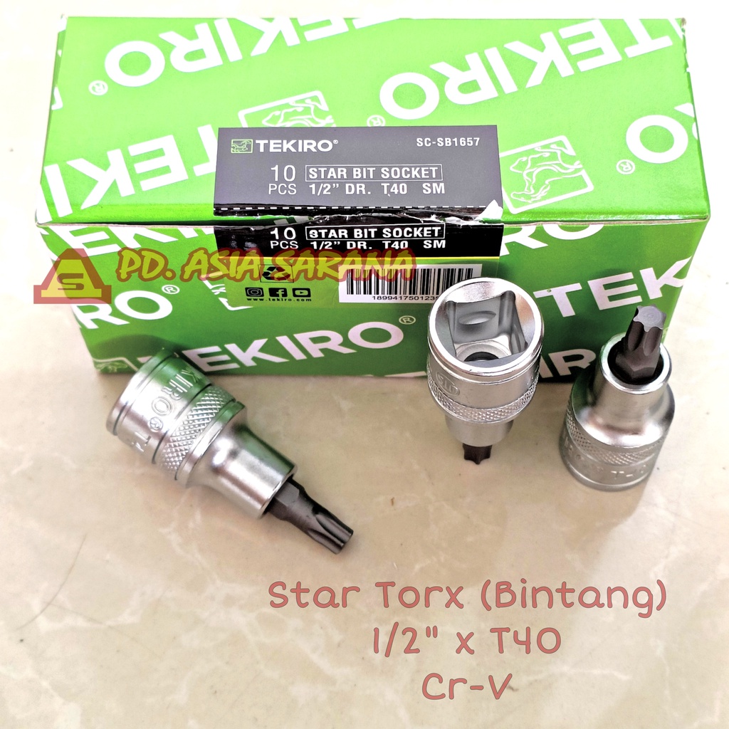Jual Star Bit Socket 1/2" x T40 Bintang TEKIRO SC-SB1657 L Mata Kunci Sok T 40 Inch | Shopee ...
