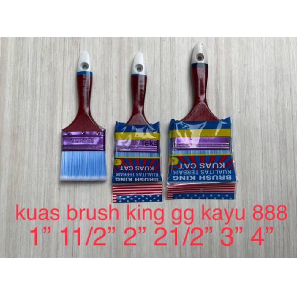 Jual Kuas Cat Gagang Kayu 1 1/2" Inch s.d 4" Inch BRUSH KING 888 | Shopee Indonesia