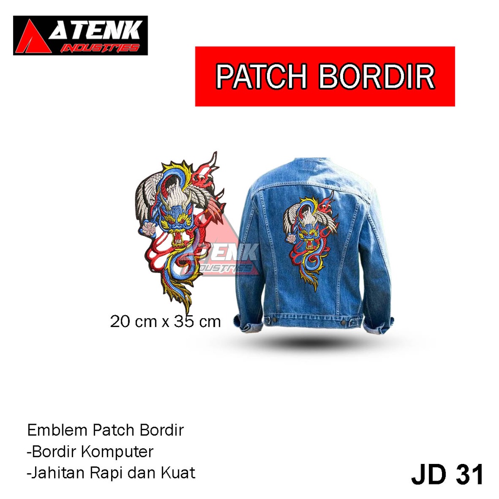 Jual BACK PATCH BORDIR - GAMBAR NAGA 1 | Shopee Indonesia