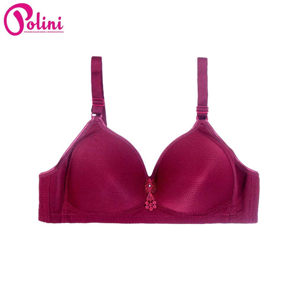 Jual POLINI Bra Tanpa Kawat High Quality Busa Tipis kait 3 Cup C G608 | Shopee Indonesia