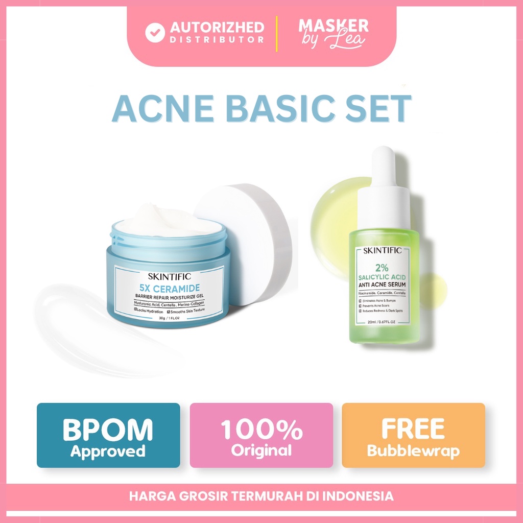 Jual Acne Basic Set 5X Ceramide Barrier Repair Moisture Gel 30G & 2% Salicylic Acid Anti Acne ...
