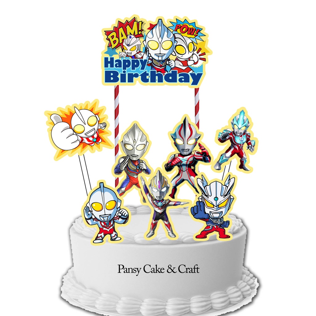 Jual Cake topper Ultraman Cartoon Big EKONOMIS | Shopee Indonesia