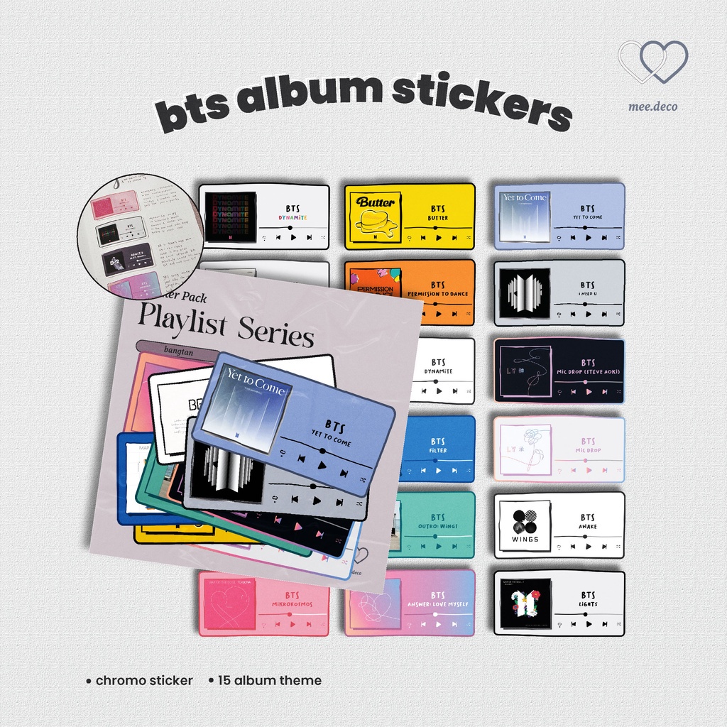 Jual BTS Sticker Playlist Song Album for Bullet Journal Planner ...