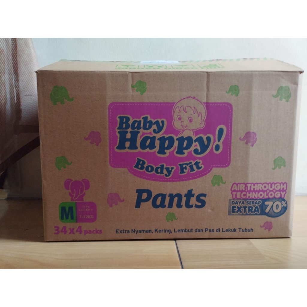 Jual PAMPERS / POPOK BABY HAPPY 1 DUS / KARTON ISI 4 UKURAN M | Shopee ...