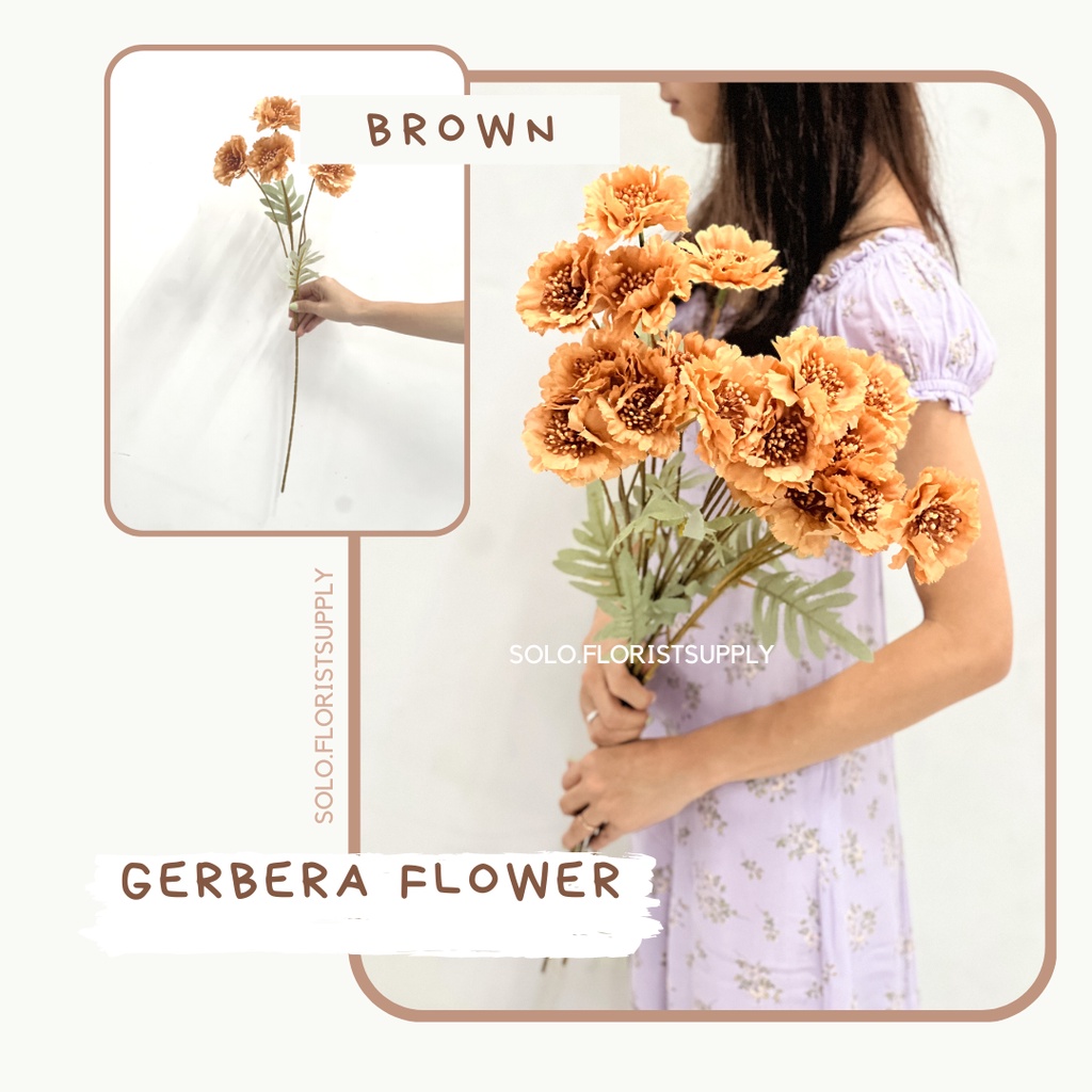 Jual 4 CABANG GERBERA FLOWER X4 DAISY FLOWER ARTIFICIAL BUNGA DAISY ...