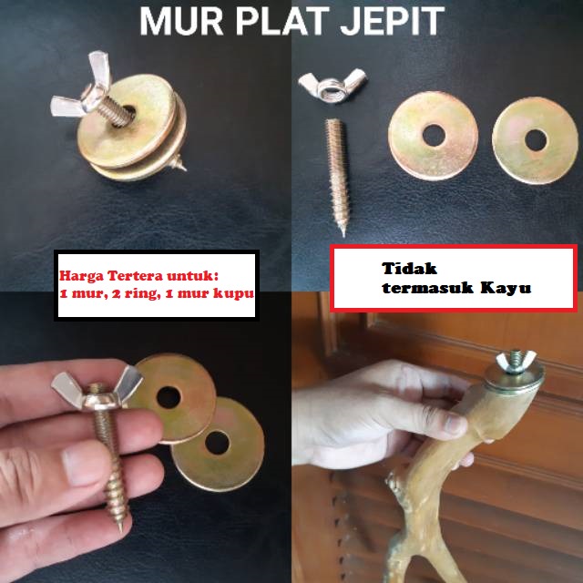 Jual Satu Set Mur Baut Kupu Sistem Jepit Untuk Tangkringan Kayu Kopi ...