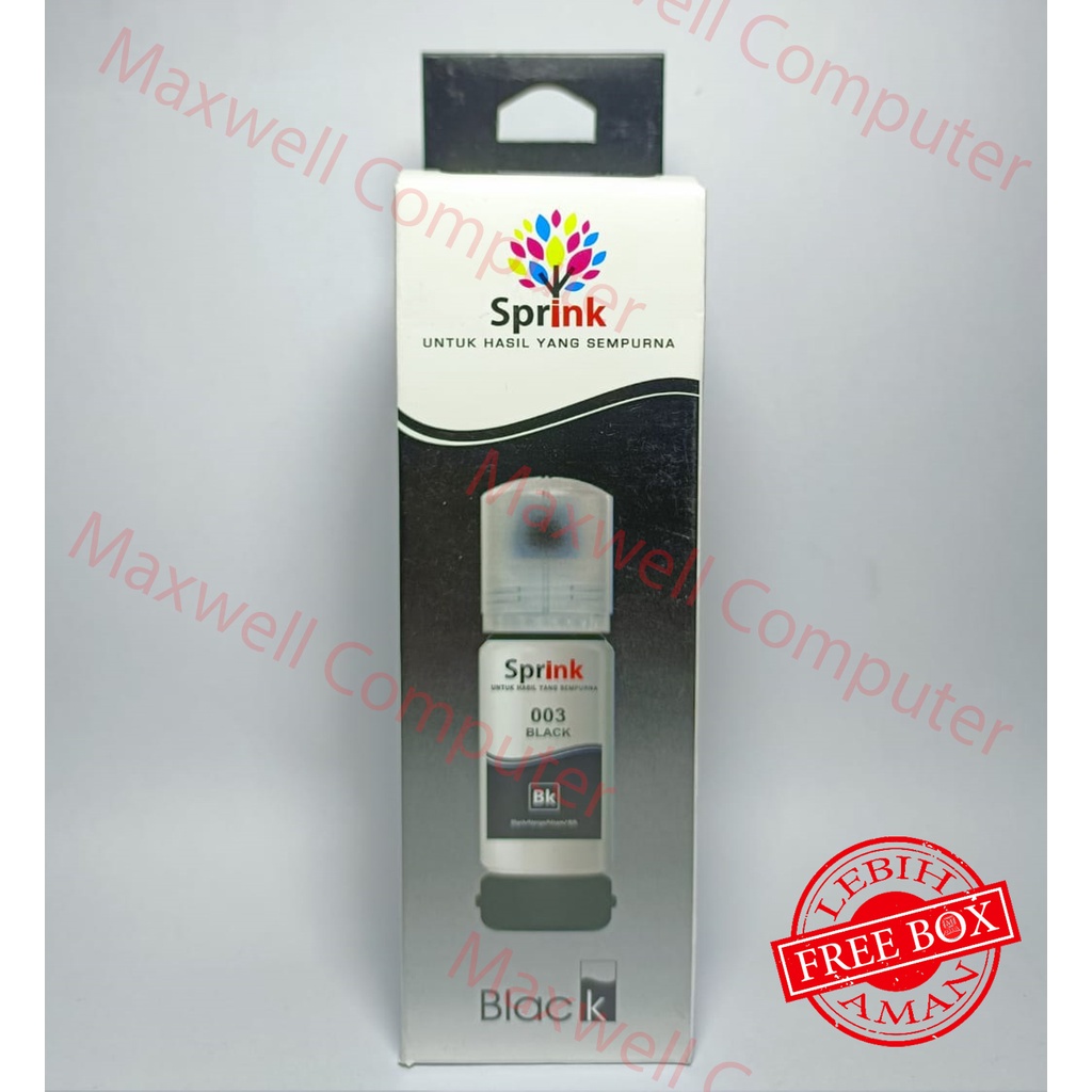 Jual Tinta Sprink for Epson 003 BLACK / HITAM -L1210 L1250 L1256 L3210 ...