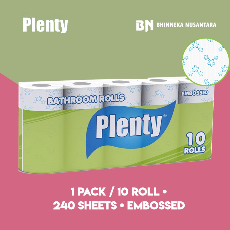 Jual Plenty Bathroom Rolls Tissue Makro Mikro Flower [10 Roll/2 Ply ...