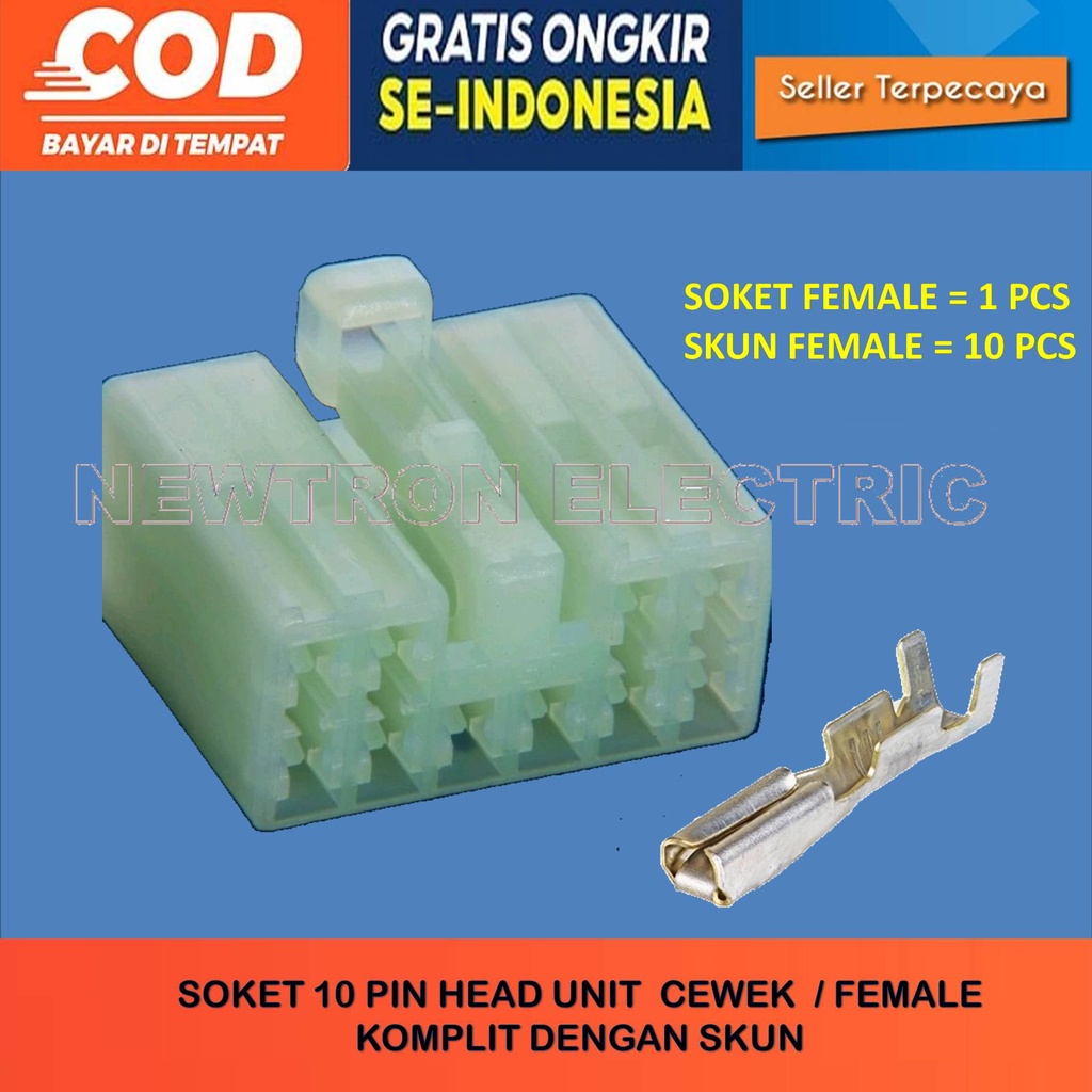 Jual SOKET 10 PIN SOKET HU 10 PIN SOKET MOBIL 10 PIN SOKET TAPE MOBIL ...
