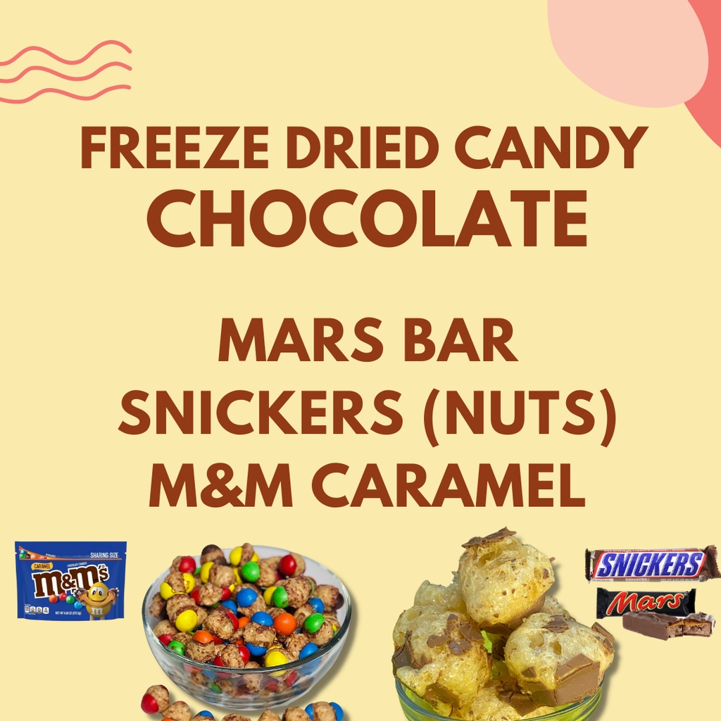 Jual Freeze Dried Chocolate Snickers/Mars/M&M's Caramel Frostbite Candy ...