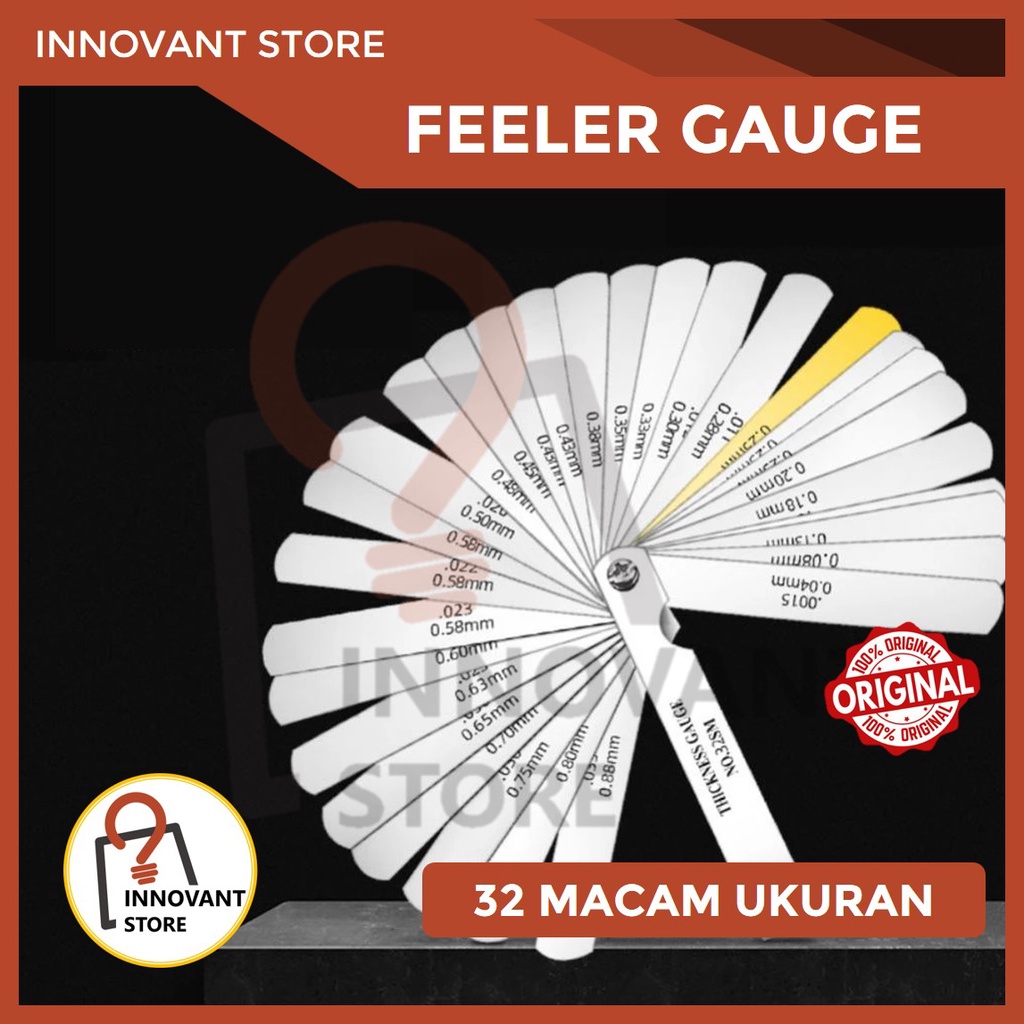 Jual Filler Fuller Feeler Gauge 32 Alat Ukur Tebal Celah Klep Isian ...