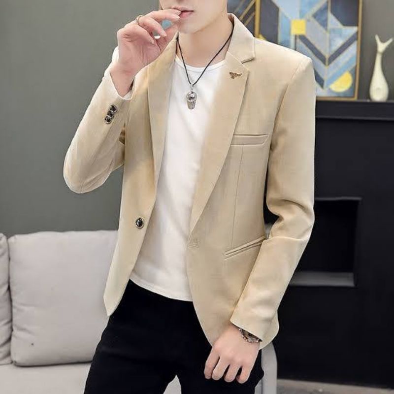 Jual Jas / Blazer Pria Semi Formal Saku Tanpa Tutup | Shopee Indonesia