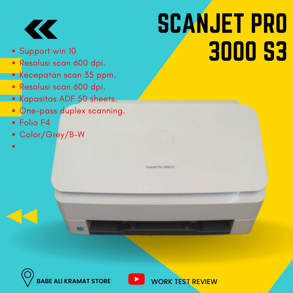 Jual Scanner F4 Hp Scanjet Pro 3000 S3 Bisa Scan Folio Speed Hingga 35 ...