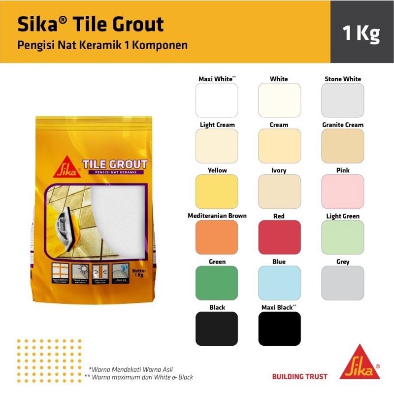 Jual Sika Tile Grout Pengisi Nat Keramik Marmer Tegel 1 Kg | Shopee ...