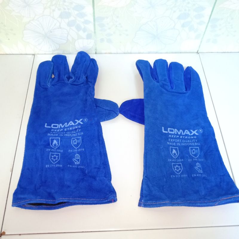 Jual Sarung Tangan Las Kulit Tebal Warna Biru | Shopee Indonesia