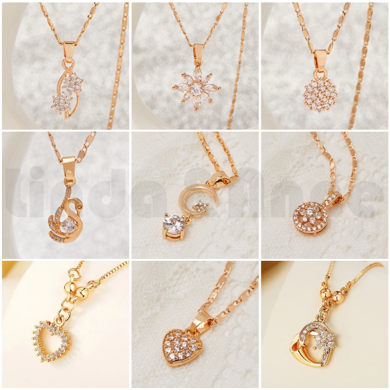 Jual Kalung Titanium Wanita Anti Karat Fashion Style Kalung Emas Muda ...