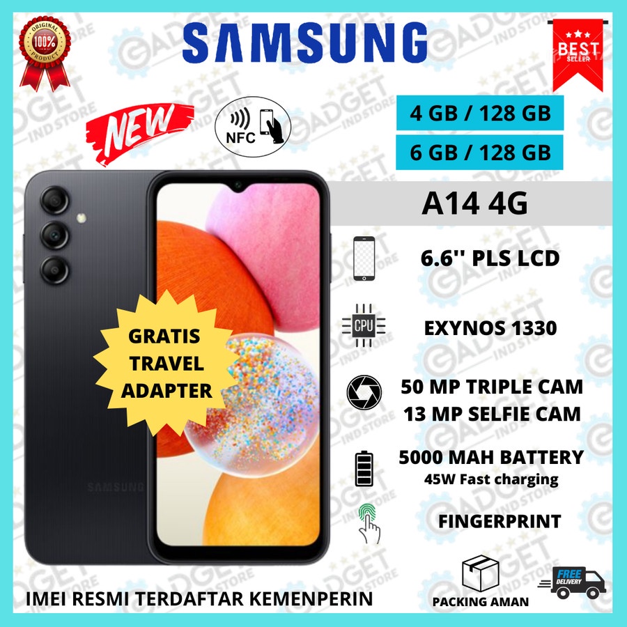 Jual SAMSUNG GALAXY A14 6/128 GB SAMSUNG A14 4/128 GB GARANSI RESMI A14 ...