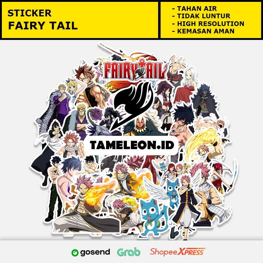 Jual Sticker Anime Fairy Tail, Natsu,Lucy,Erza,happy,gray Sticker ...
