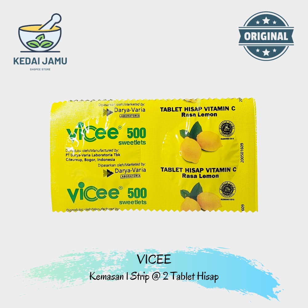 Jual Vicee Vitamin C 500mg Sweetlets 1strip 2 tablet Rasa Lemon ...