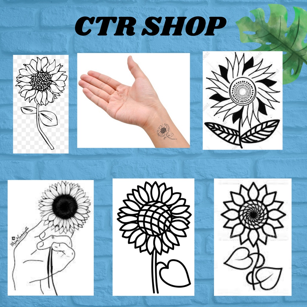 Jual Tato tamporer tahan lama dan ori gambar bunga matahari sunflower ...