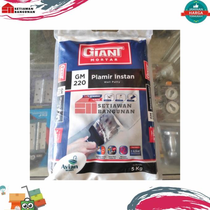 Jual !!!!!!] Plamir Instan GIANT Mortar 220 Acian Tembok Dinding Semen ...